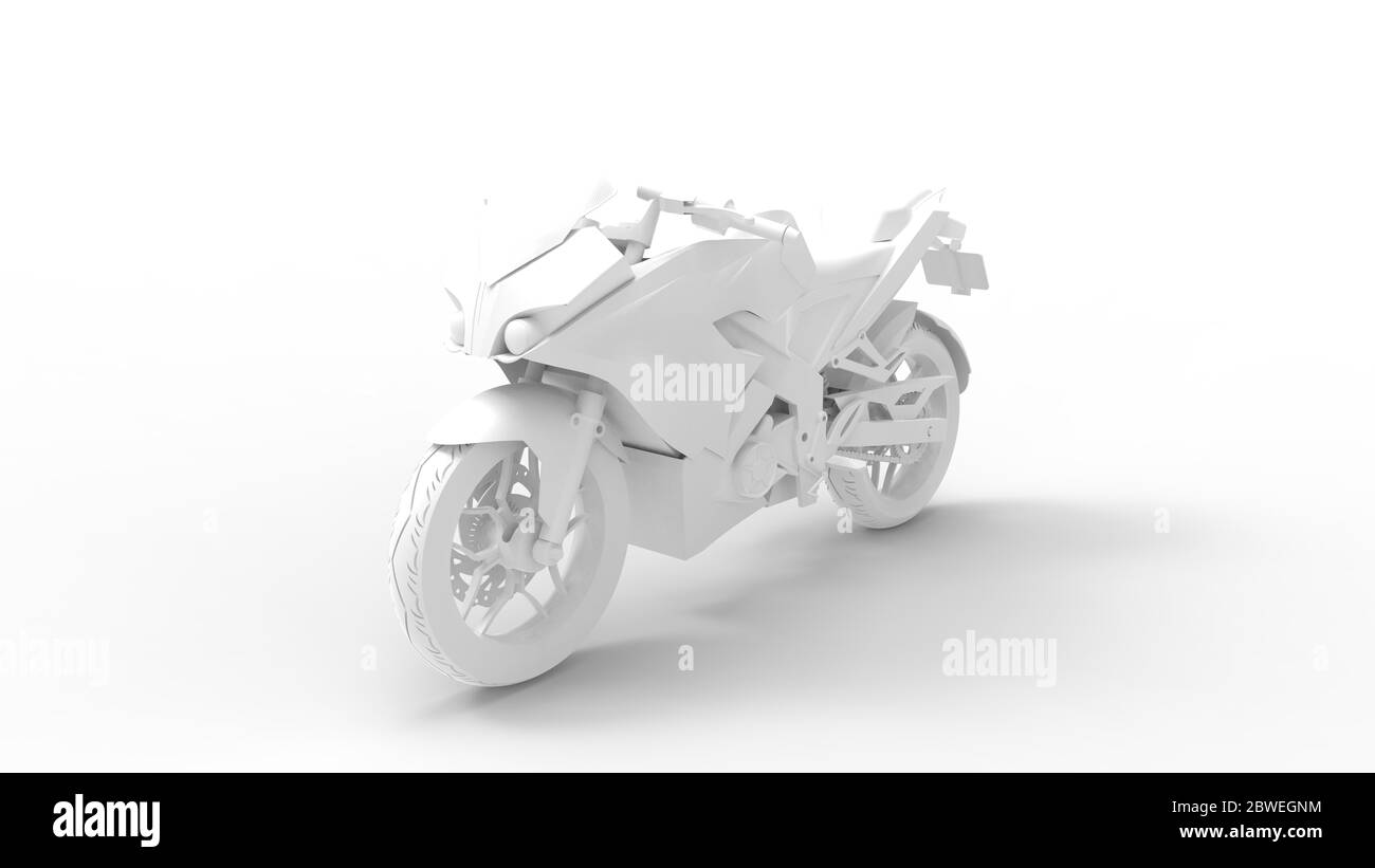 3D rendering of a motorcycle bike moto isolated on white studio ...