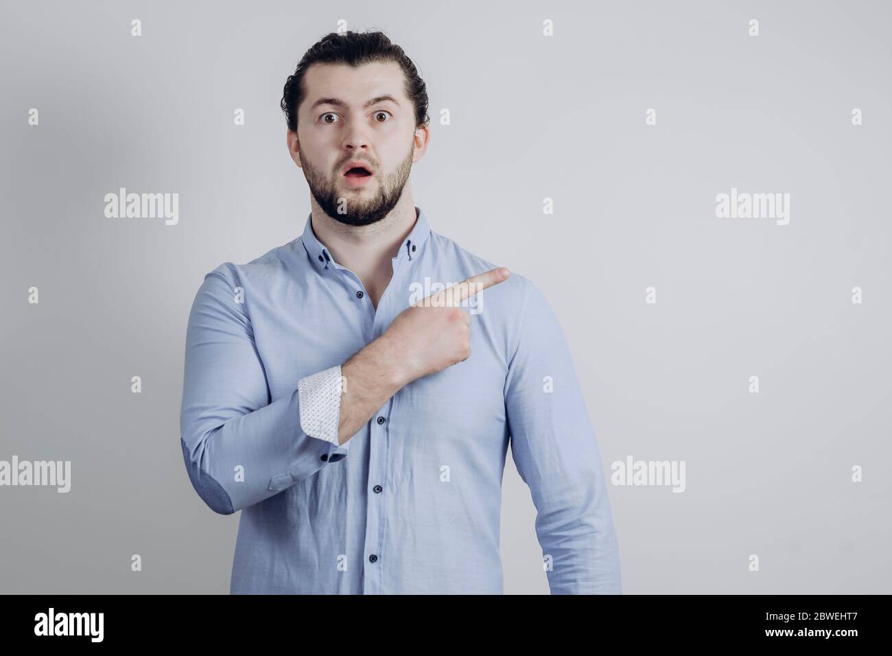 Surprised shocked man face hand hi-res stock photography and images - Alamy