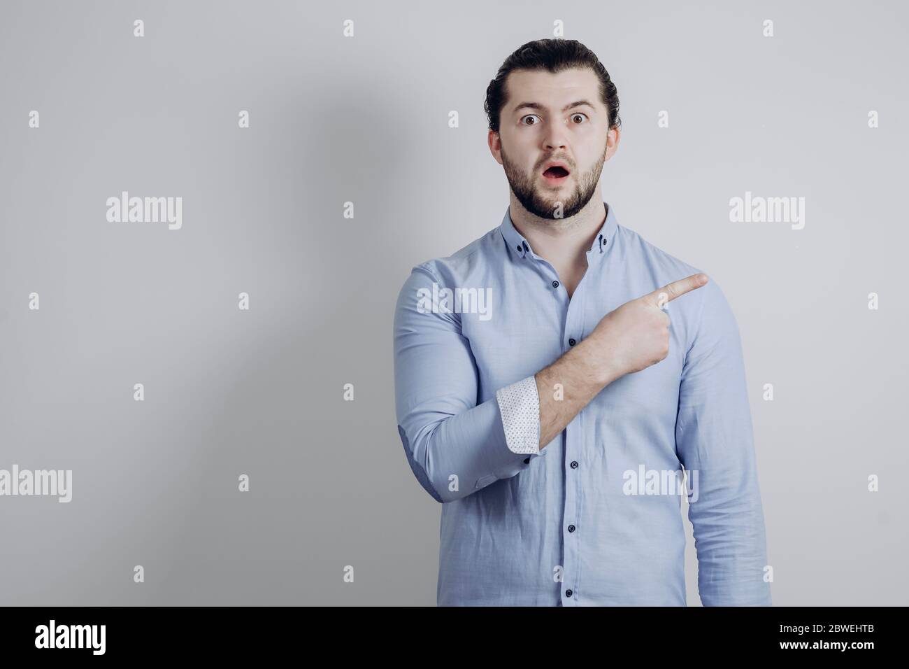 Surprised shocked man face hand hi-res stock photography and images - Alamy
