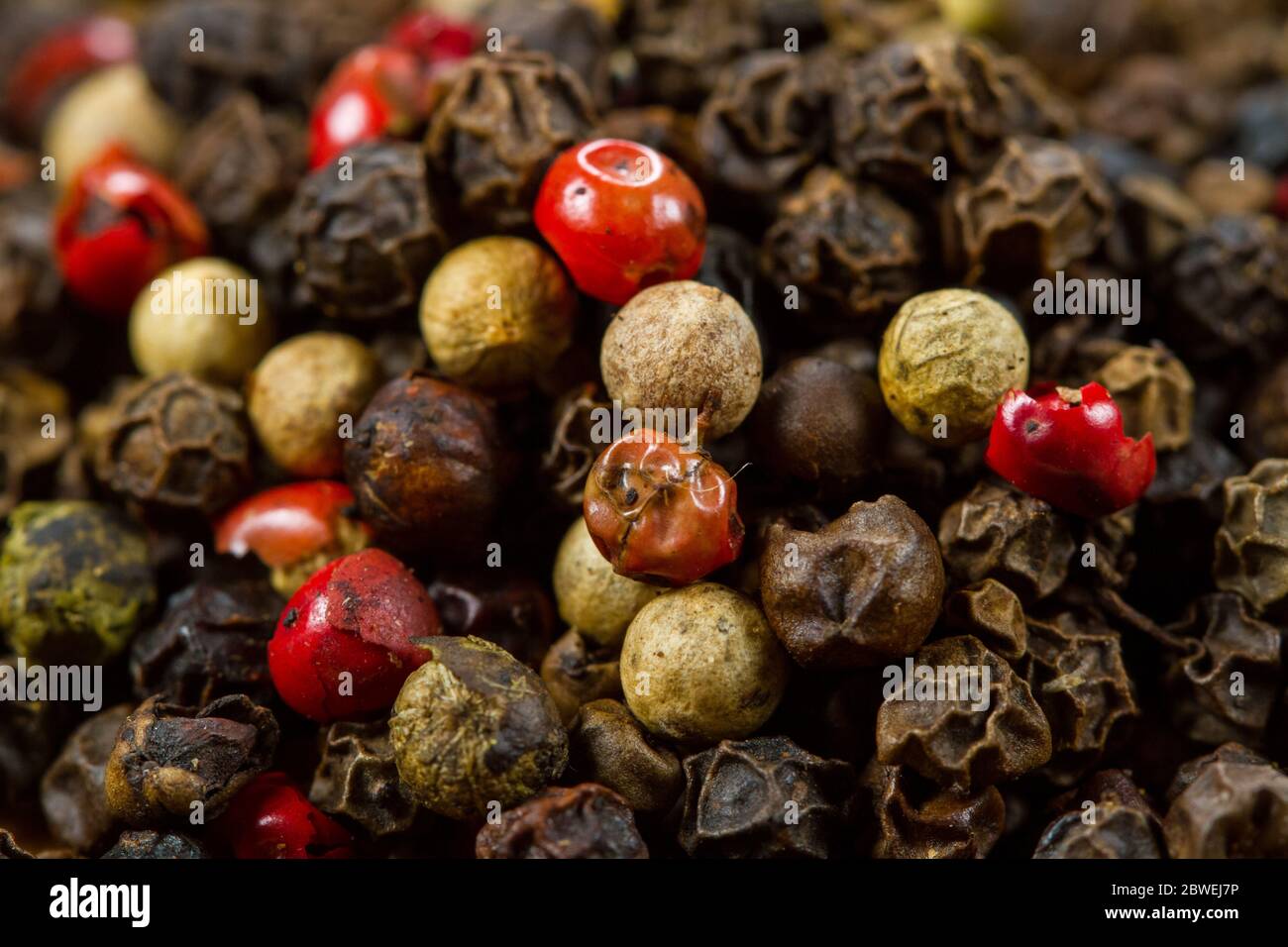 Pepper mix peas closeup on the table. Spice. Healthly food Stock Photo ...