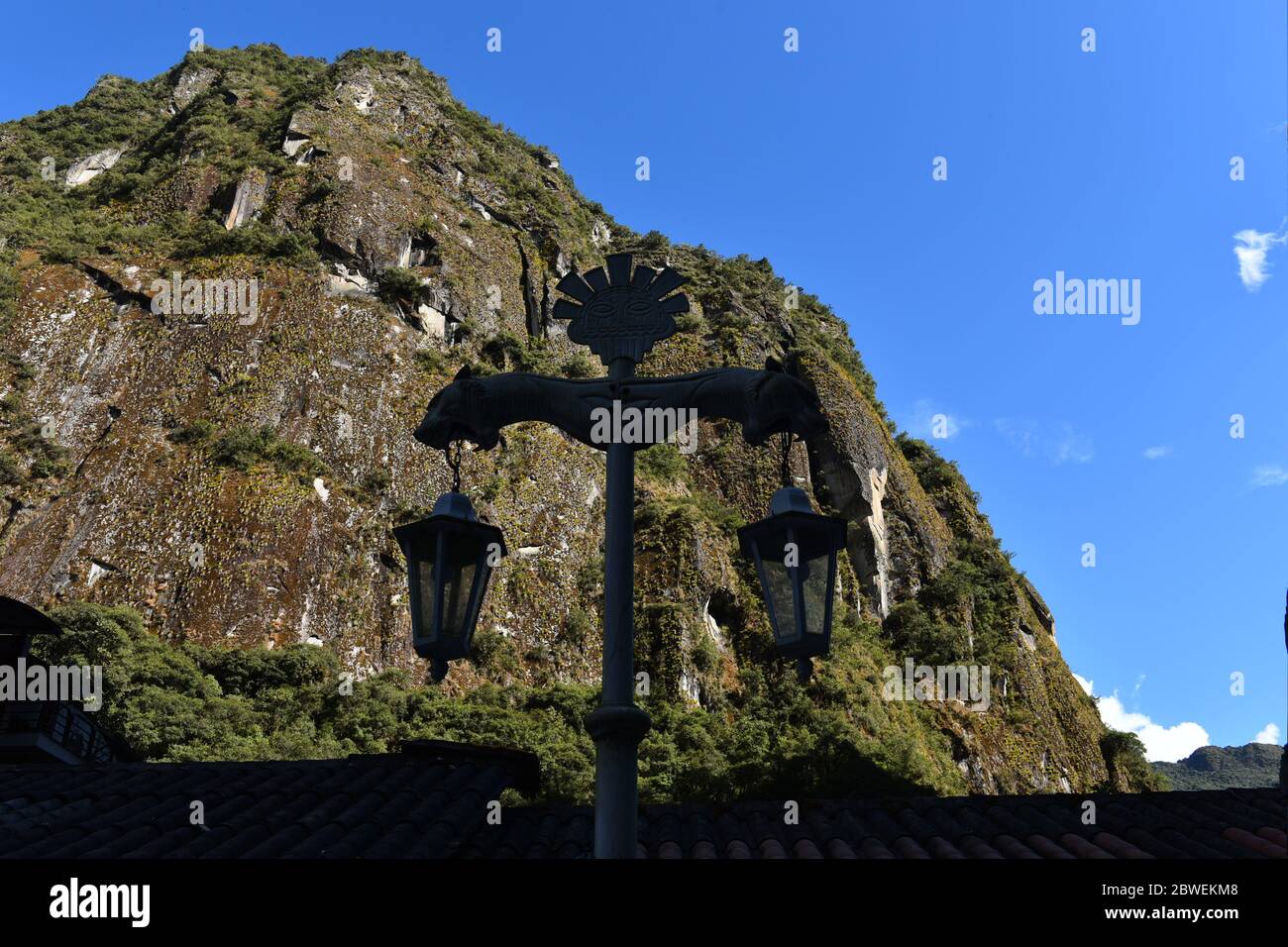 Street Light in front of Mountain in Machu Picchu, Peru Stock Photo - Alamy