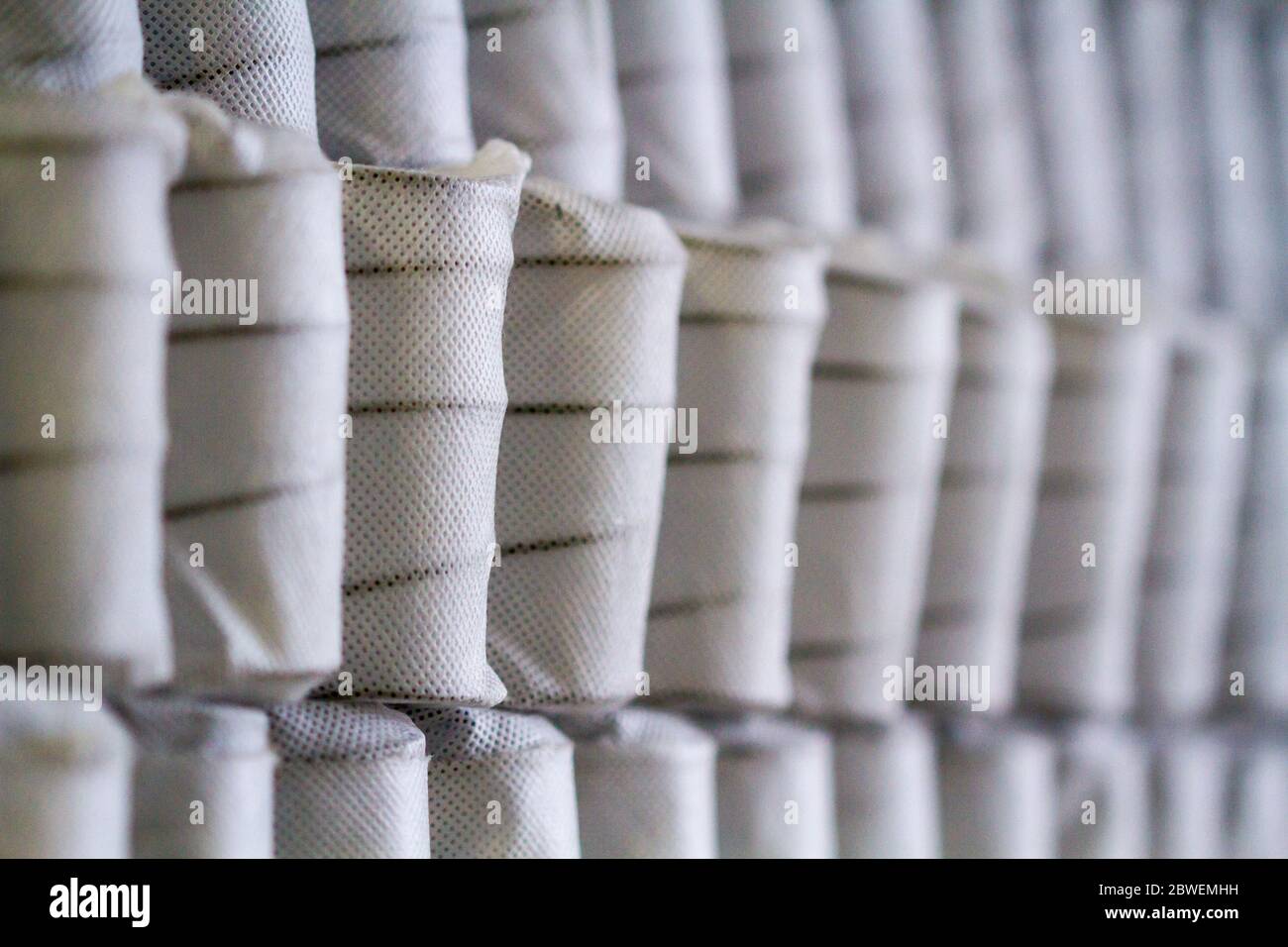 Independent mattress springs in spunbond. Pocket springs Stock Photo ...