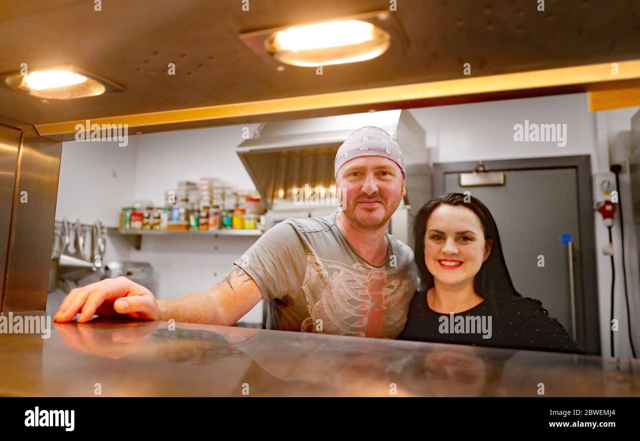 Alan Higginson and his partner Grainne Maher of the GA GA takeaway food ...