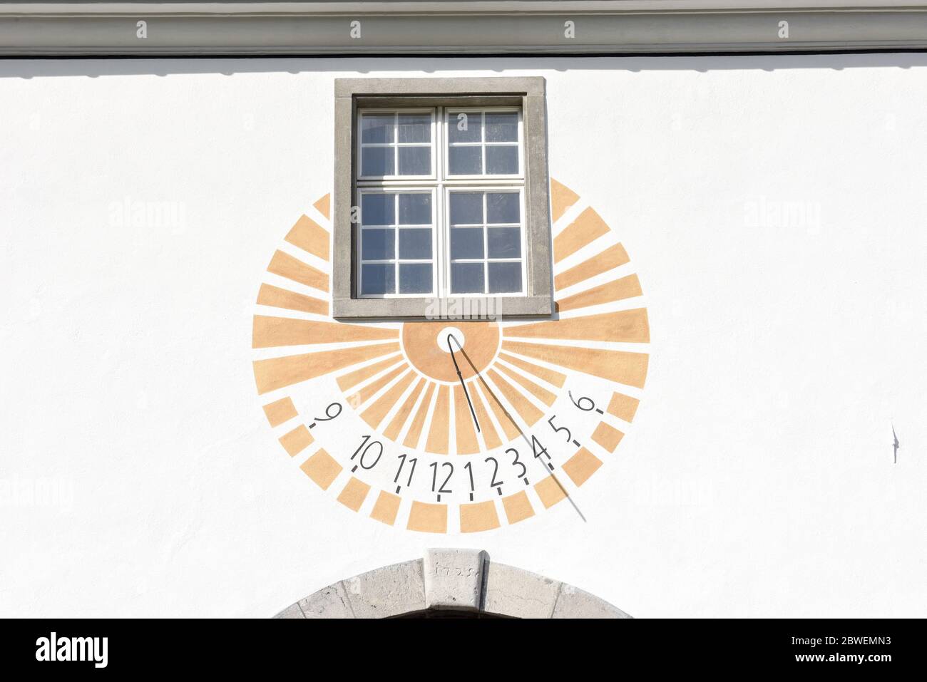 Solar clock of the monastery at Engelberg in the Swiss alps Stock Photo ...