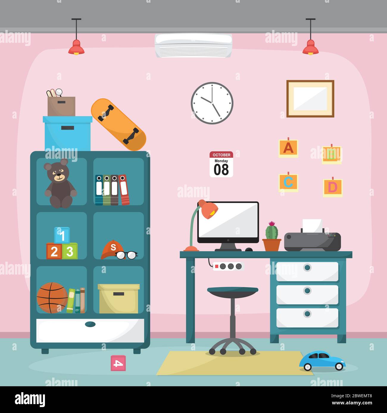 The study room cartoon Stock Vector Images - Alamy