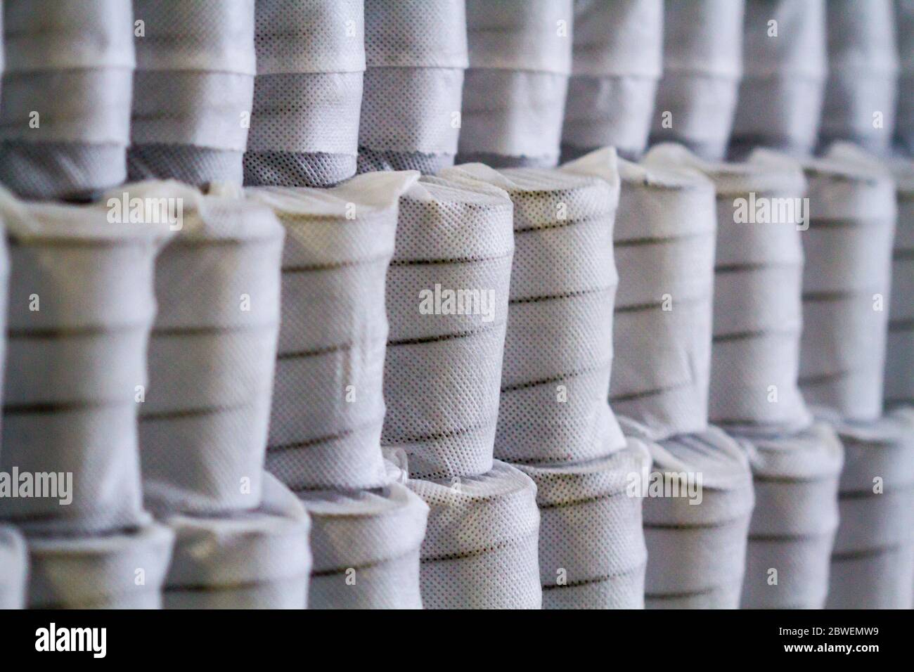 Independent mattress springs in spunbond. Pocket springs Stock Photo ...
