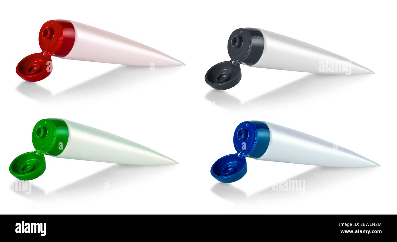 The colored cosmetic tubes pack Of Cream Or Gel. Ready for your package ...
