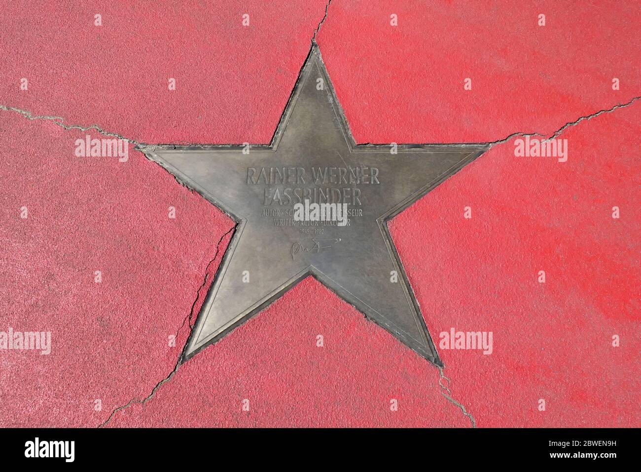 Star of Rainer Werner Fassbinder, Boulevard of the Stars, Berlin Stock ...