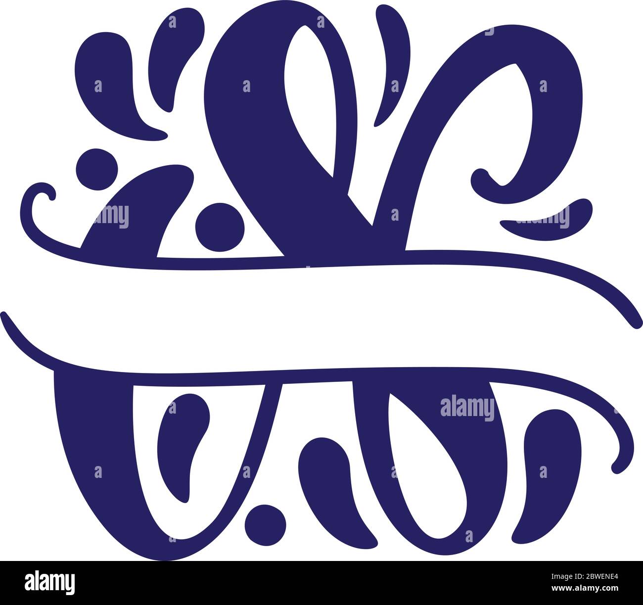 Split letters N name Vector Hand Drawn calligraphic floral monogram or ...