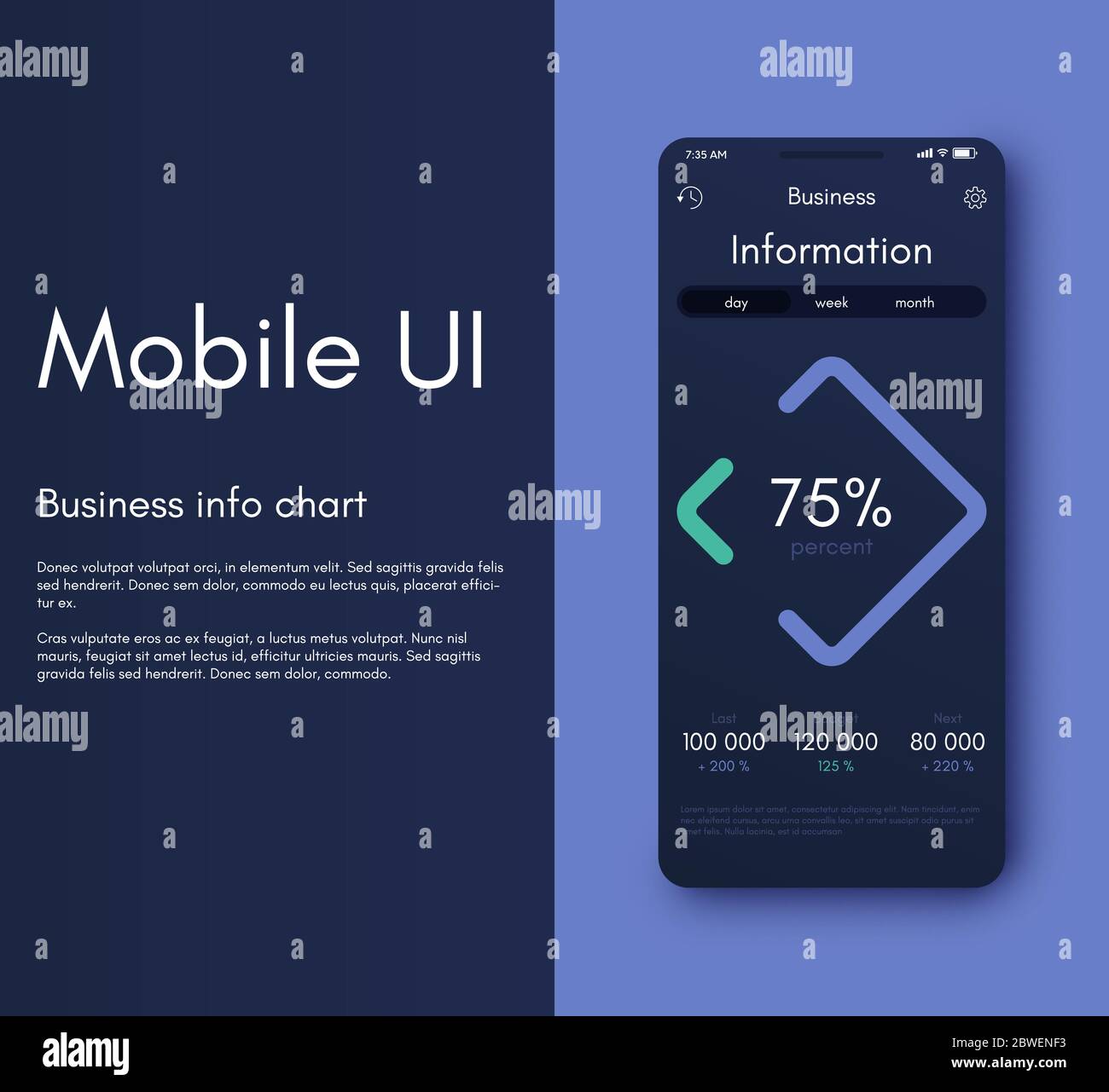 Mobile application infographic interface. Ui design, vector ...