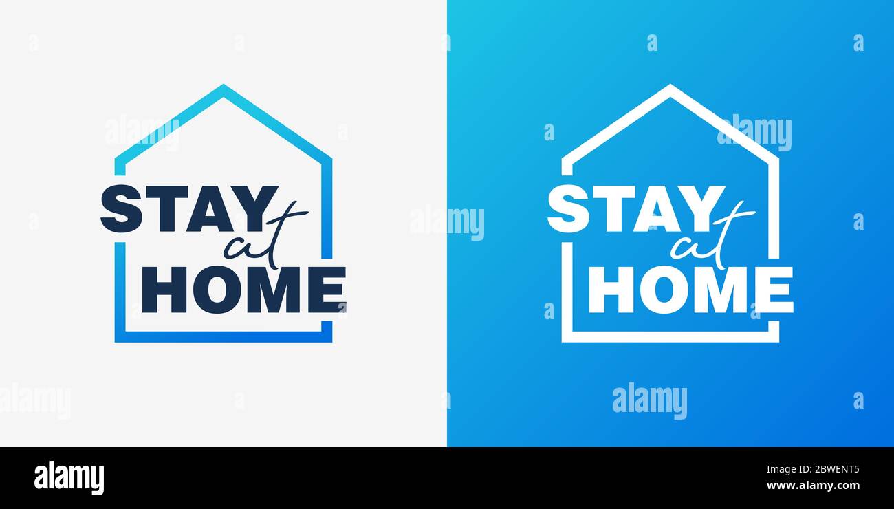 Stay home campaign logo concept Stock Vector Image & Art - Alamy