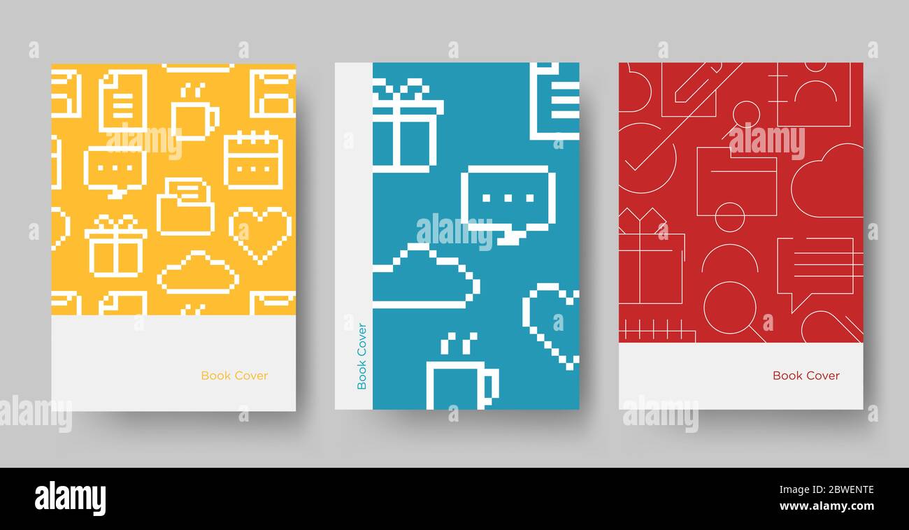 Set of book cover icon design template Stock Vector Image & Art - Alamy