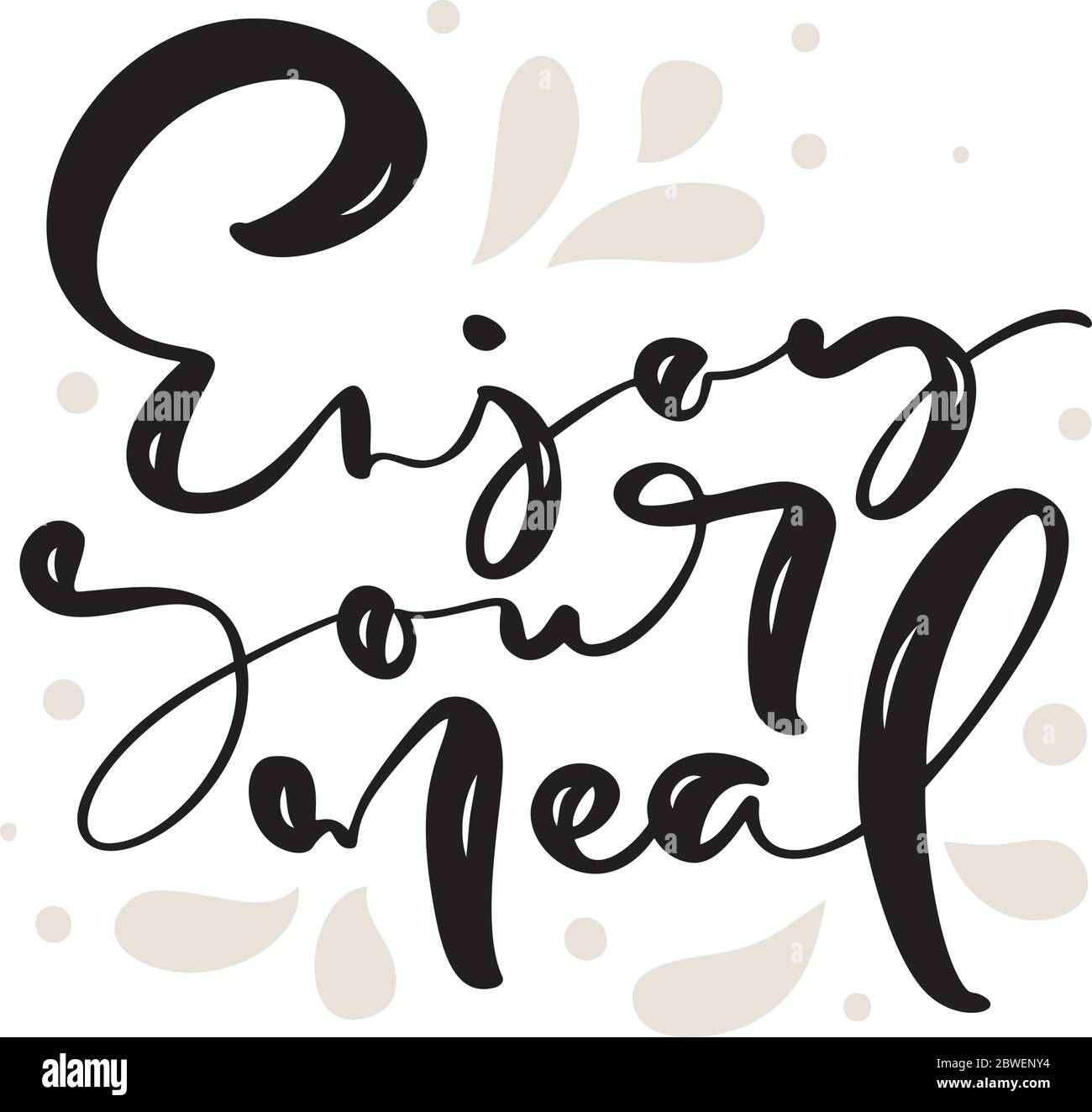 Enjoy Your Meal calligraphy lettering vector Kitchen text for food blog ...
