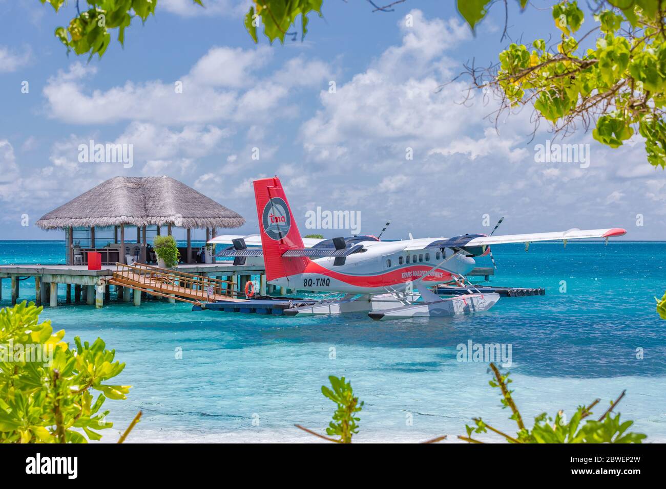 MALE, MALDIVES - 27.12.2018: Seaplane of Trans Maldivian Airways ...
