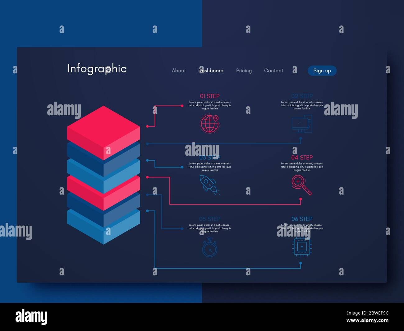 Vector graphic infographics. Template for creating mobile applications ...