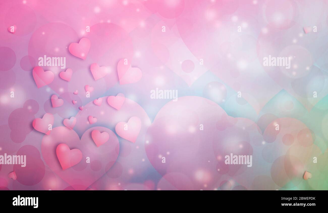 Abstract background image with hearts in pastel colors Stock Photo - Alamy