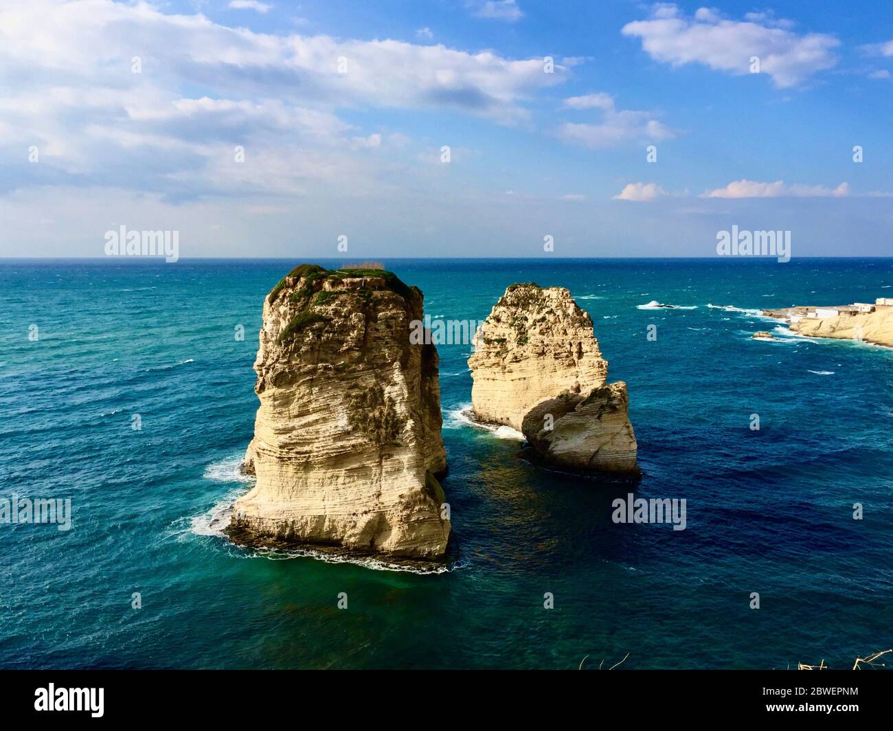 Pigeon Rock, Beirut, Lebanon (Rock of Raouch Stock Photo - Alamy