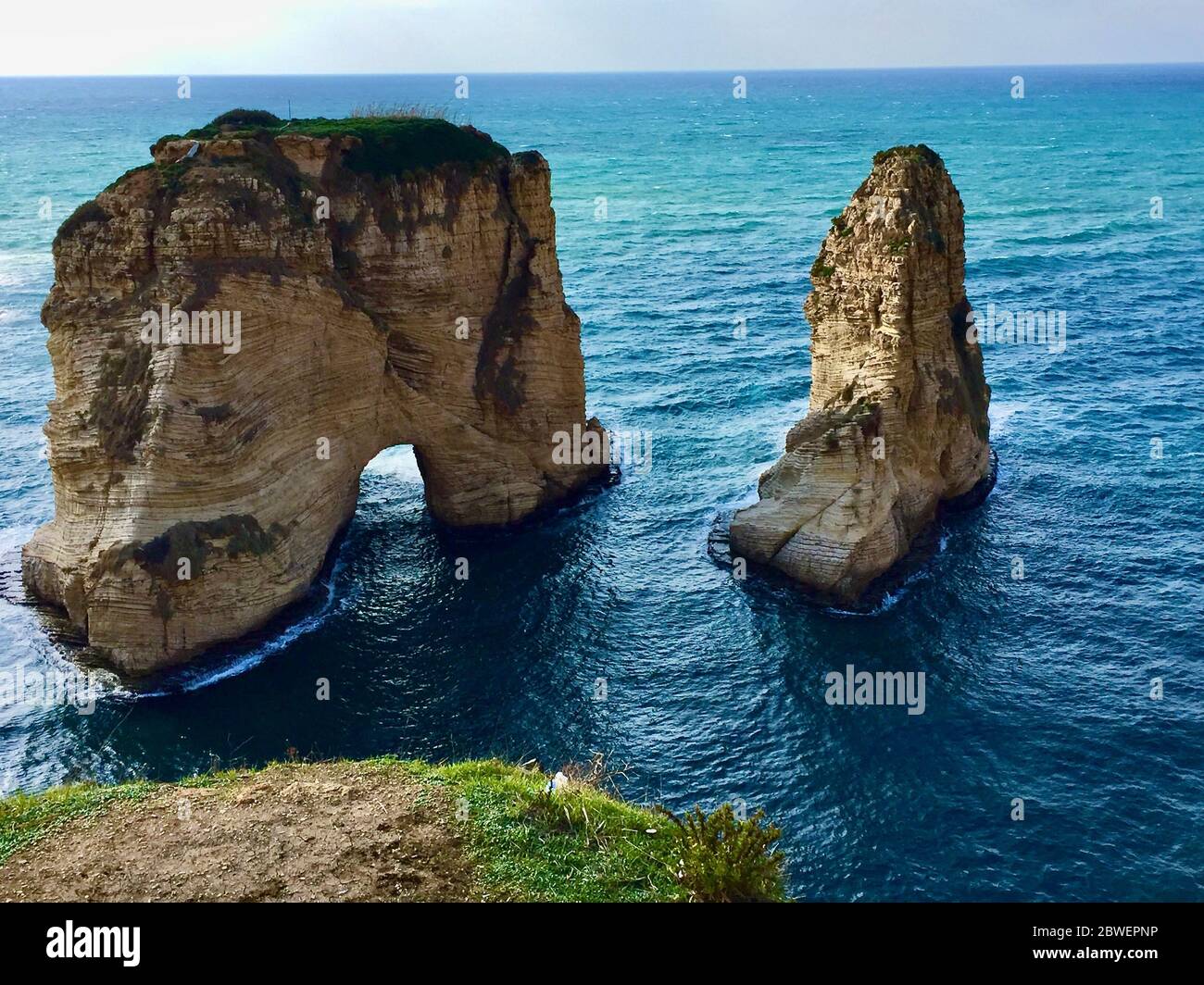 Pigeon Rock, Beirut, Lebanon (Rock of Raouch Stock Photo - Alamy