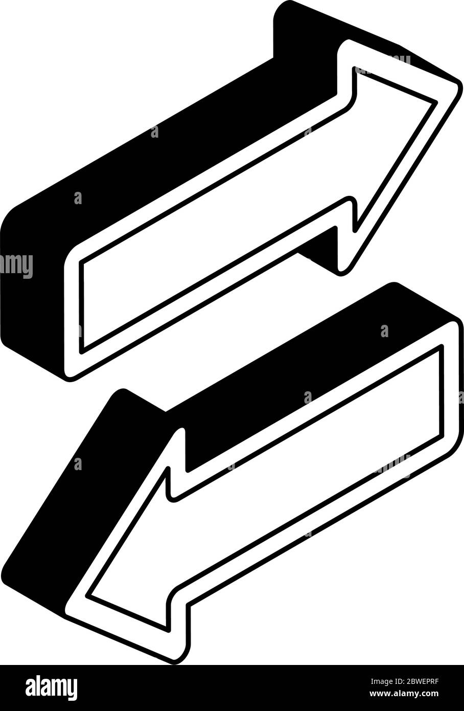 Before and next arrows isometric line style icon vector design Stock ...