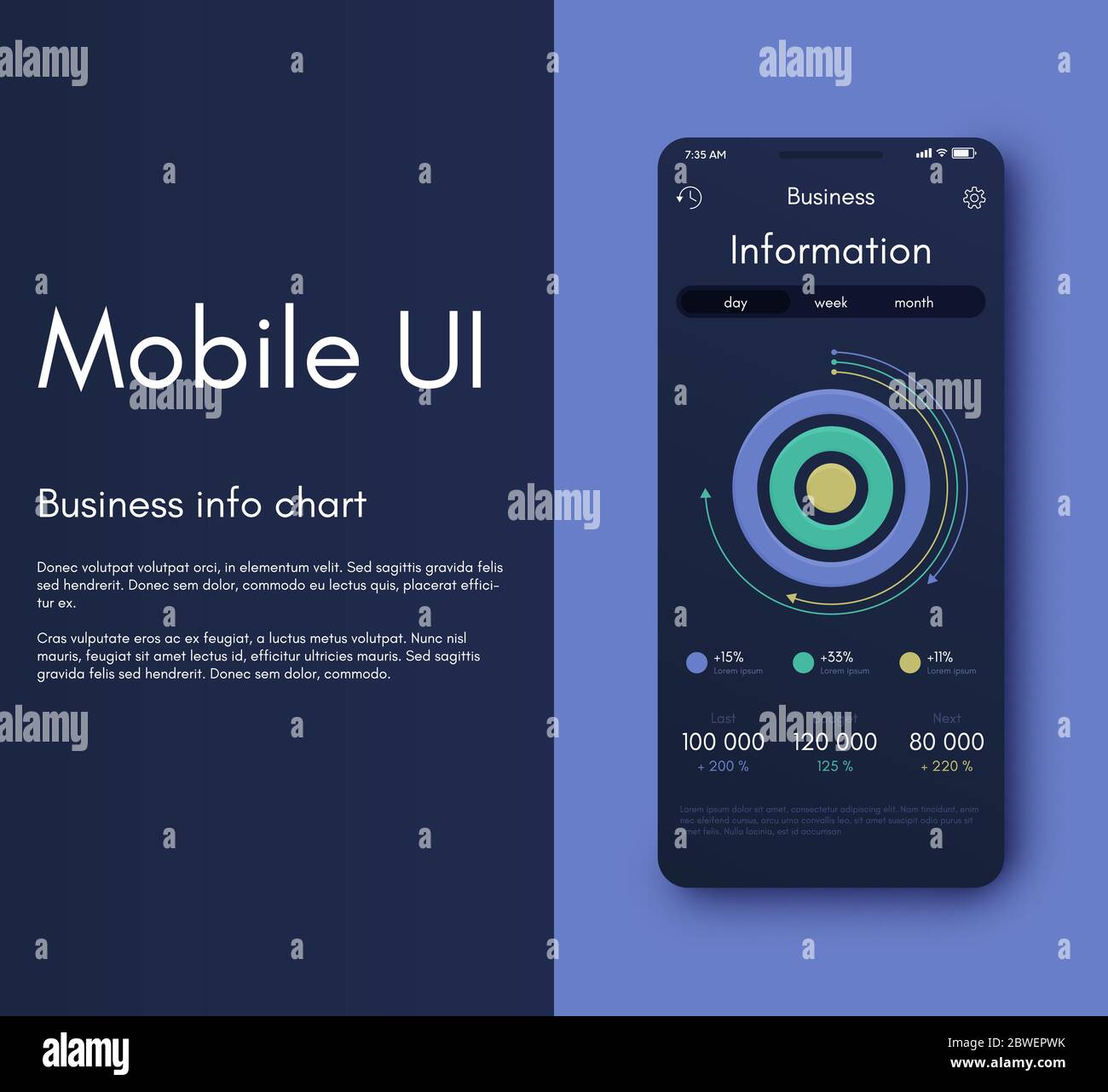 Mobile application infographic interface. Ui design, vector ...