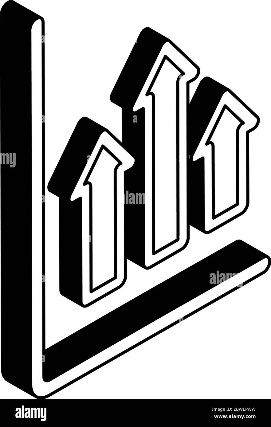 Increase arrows isometric line style icon vector design Stock Vector ...