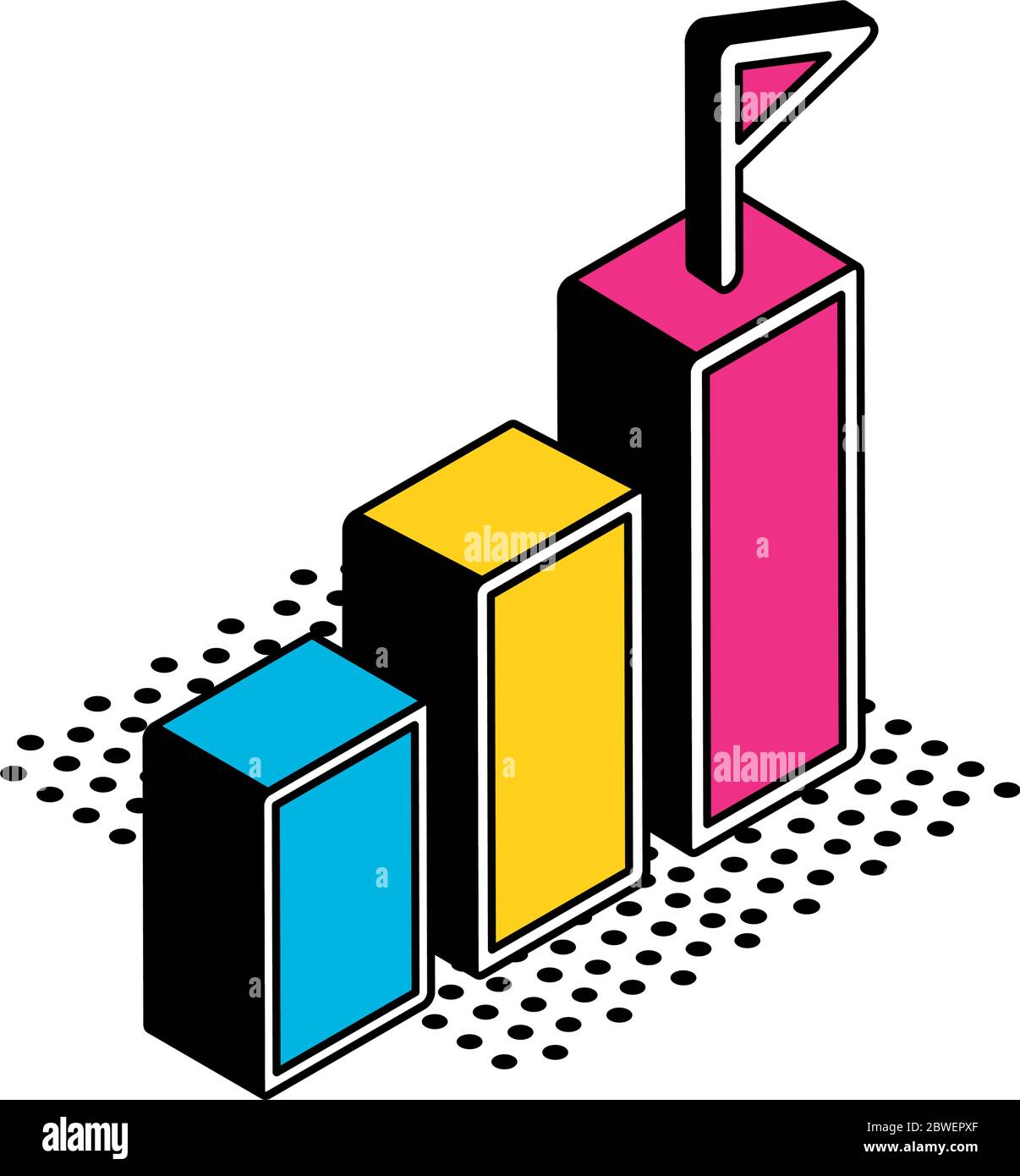 Bars chart isometric style icon vector design Stock Vector Image & Art - Alamy