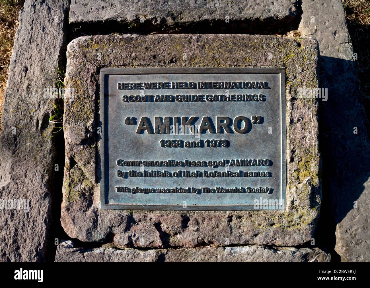 Amikaro plaque, Priory Park, Warwick, Warwickshire, England, UK Stock ...