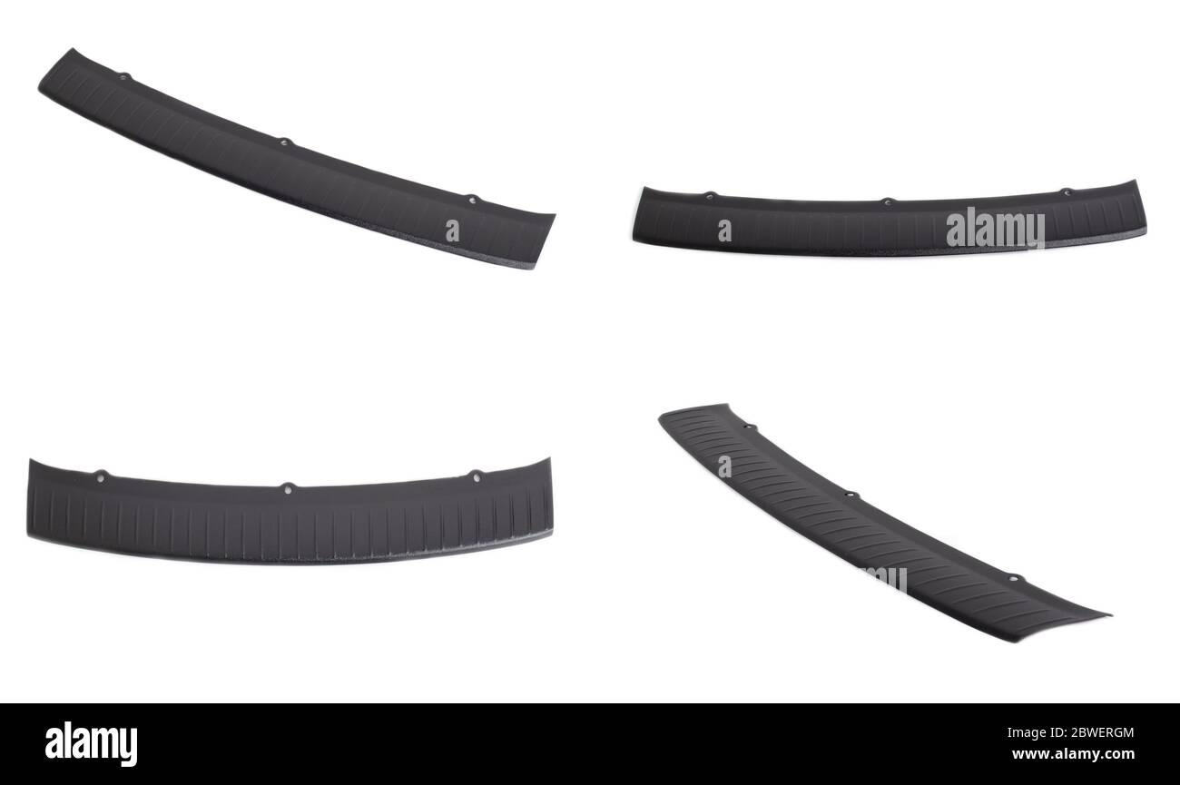 Protective pad on the rear bumper of the car on a white background ...