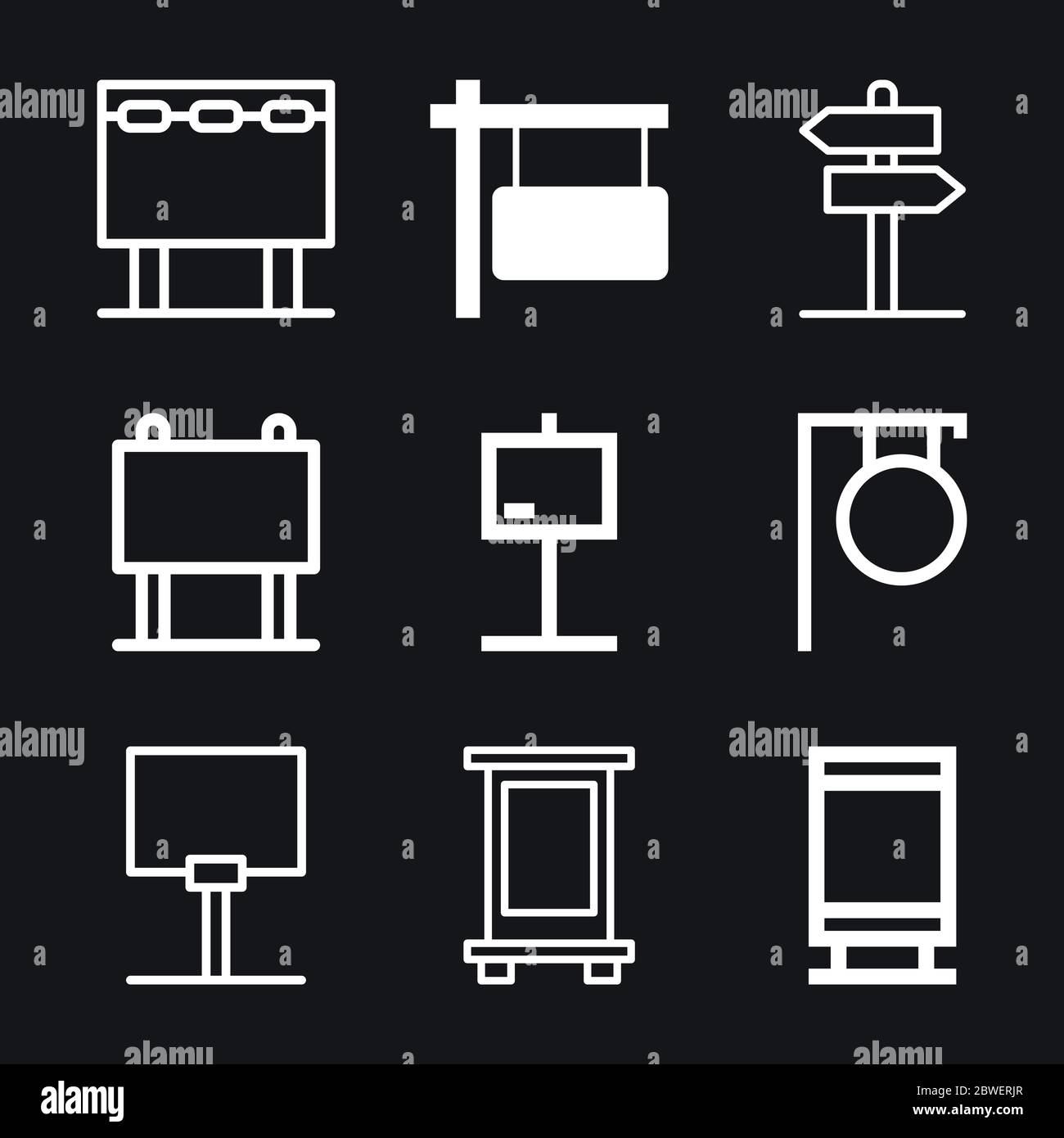 Signage icon. Signboard flat symbol. Illustration isolated on ...