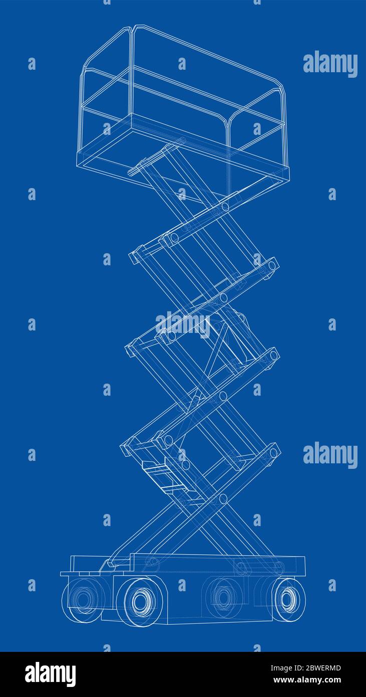Scissor lift concept outline. Vector Stock Vector Image & Art - Alamy
