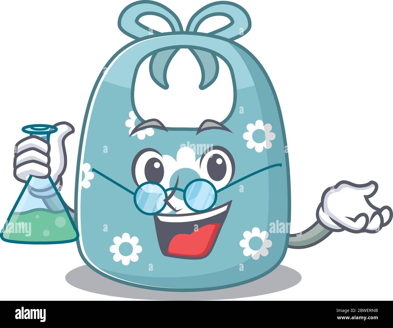 caricature character of baby apron smart Professor working on a lab ...