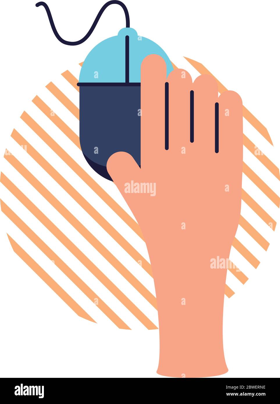 hand with mouse flat style icon vector design Stock Vector Image & Art ...