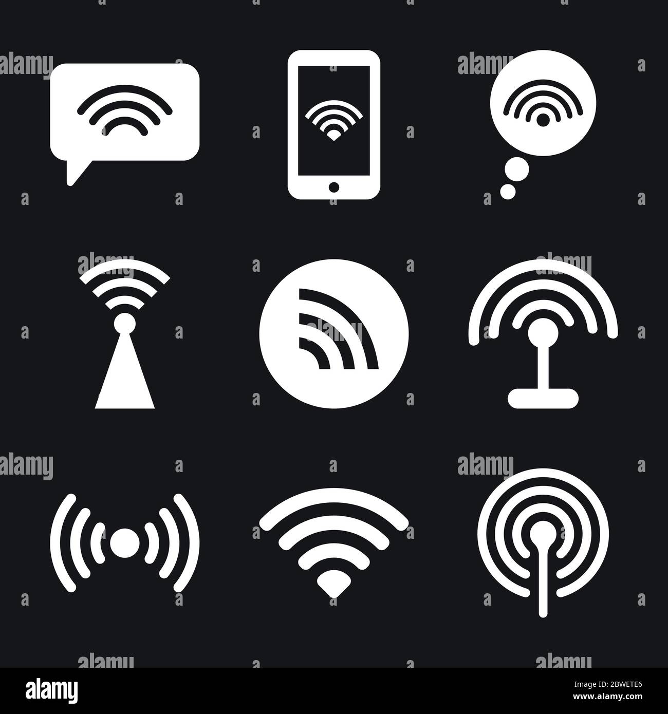 Wifi vector icon. Computer and network connections symbol isolated on ...