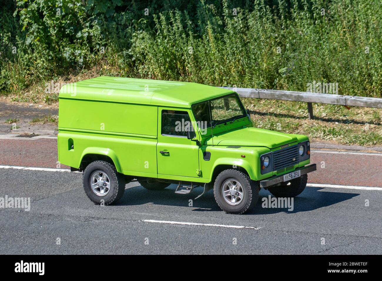 Custom bespoke 2006 Lime green Land Rover Defender 110 County TD5 ...