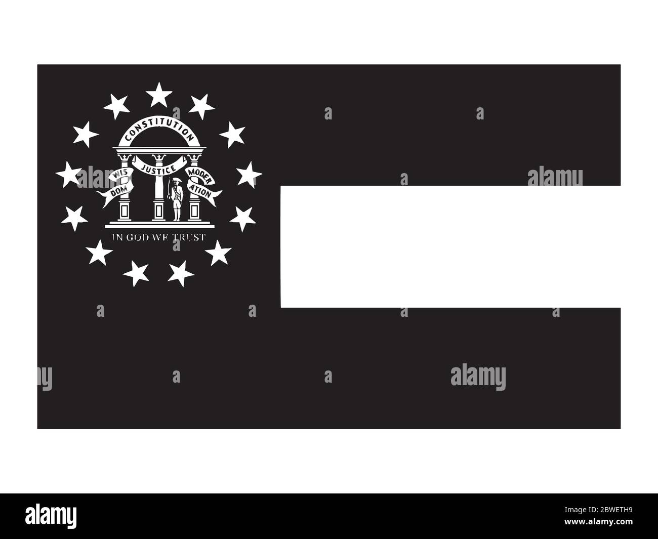 Georgia Ga State Flag United States Of America Black And White Eps
