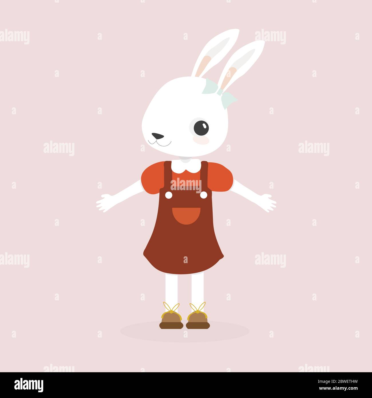Happy rabbit cartoon character cheerful mammal holiday art Stock Vector ...