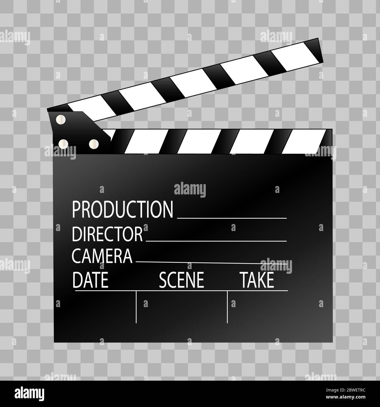 Clapper board on transparent background. Movie clapper Stock Photo - Alamy