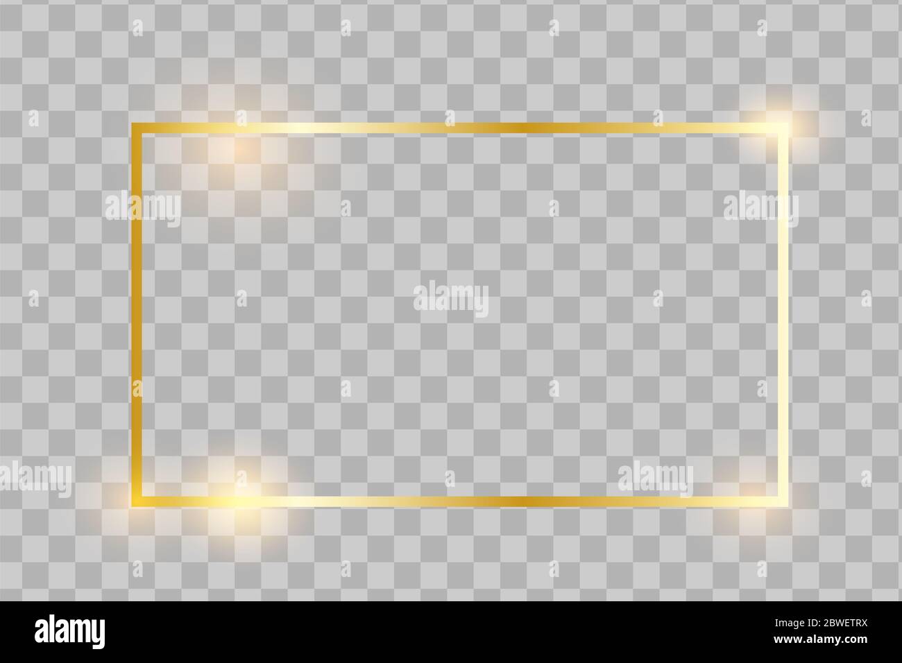 Golden frame with lights effects,Shining luxury banner vector illustration. Glow line golden ...