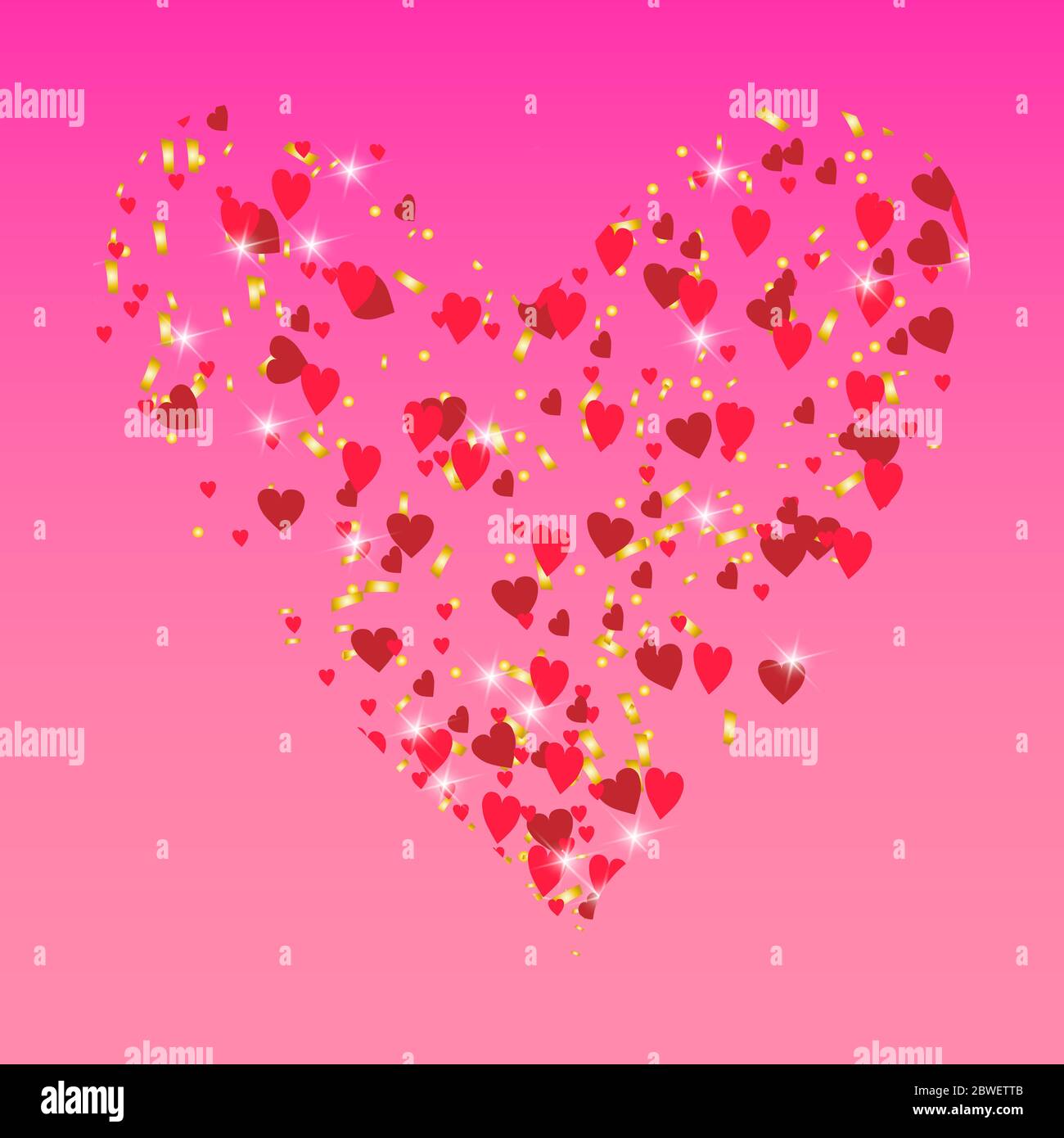 Beautiful Hearts Falling On Background Invitation Template Background