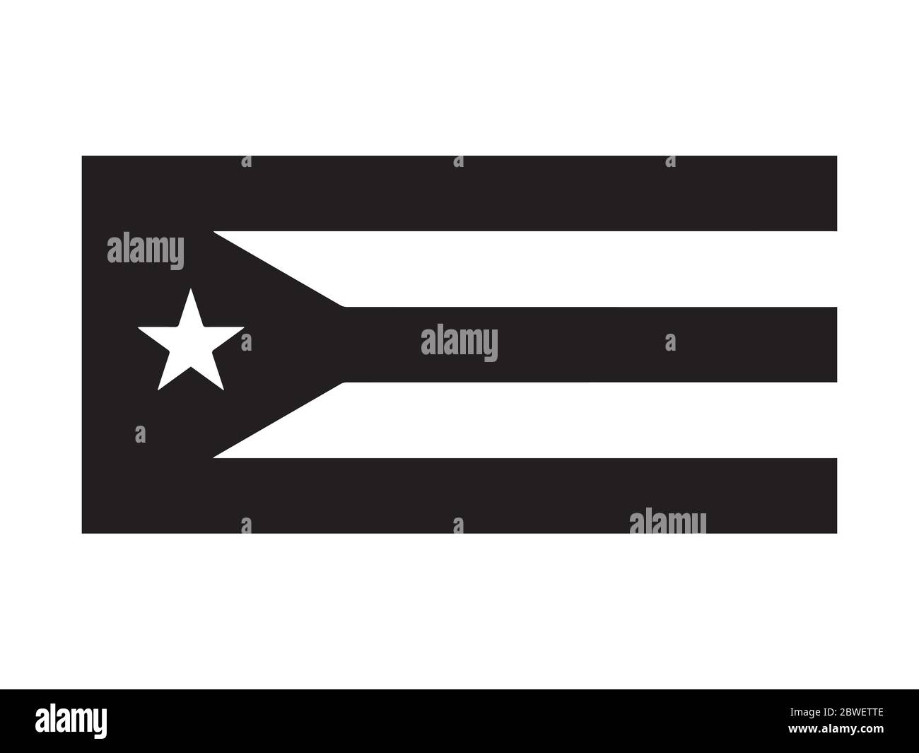 Cuba Flag Black and White. Country National Emblem Banner. Monochrome ...
