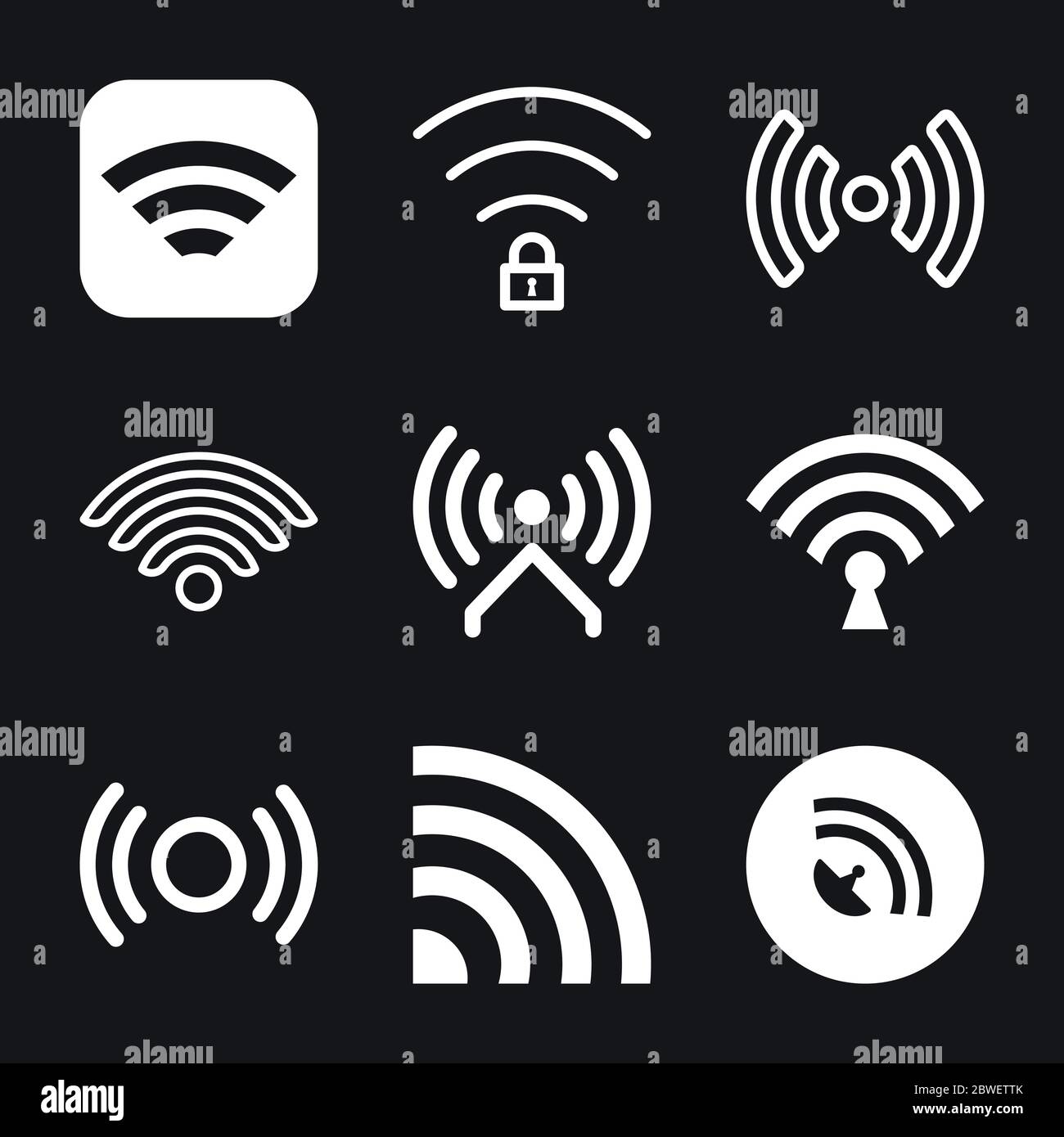 Wifi vector icon. Computer and network connections symbol isolated on ...