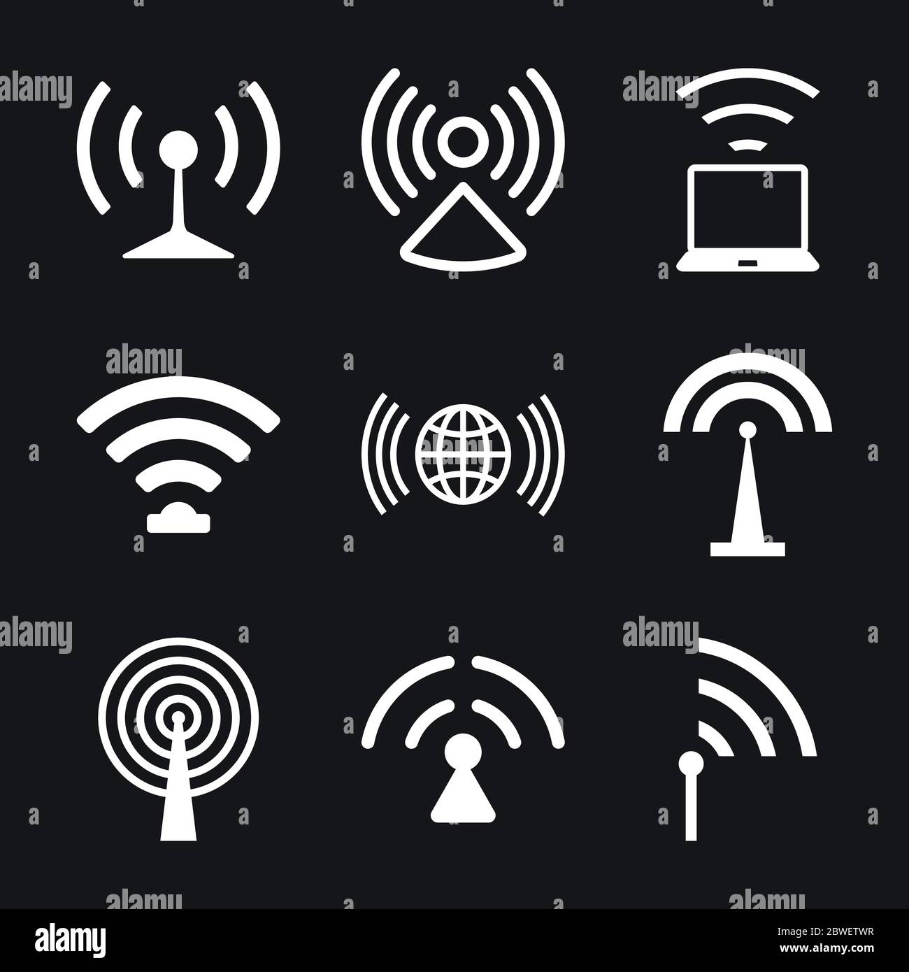 Wifi vector icon. Computer and network connections symbol isolated on ...