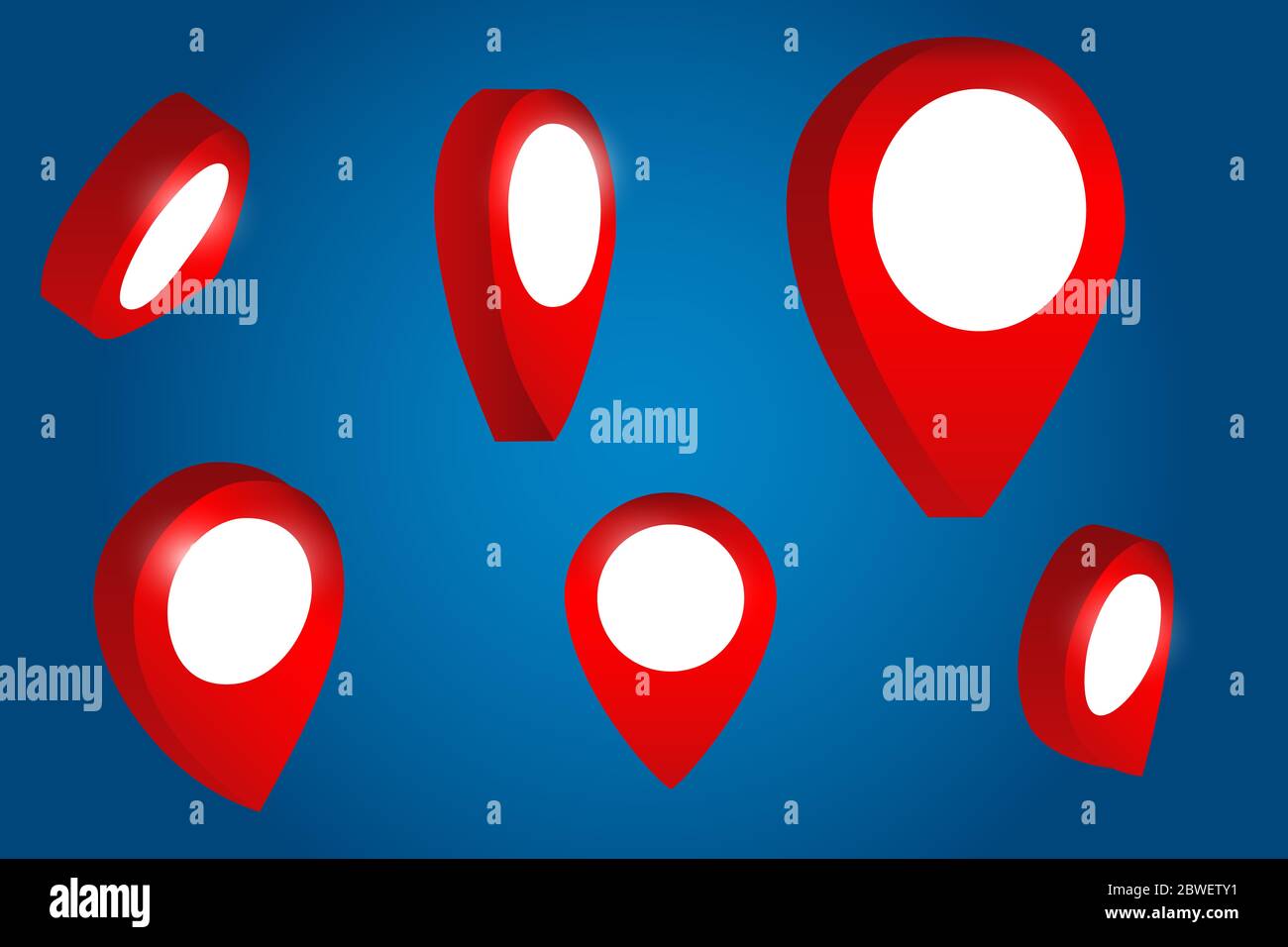 Pointers Set Vector Blue Illustration Of 3d Map Pins Isolated Stock