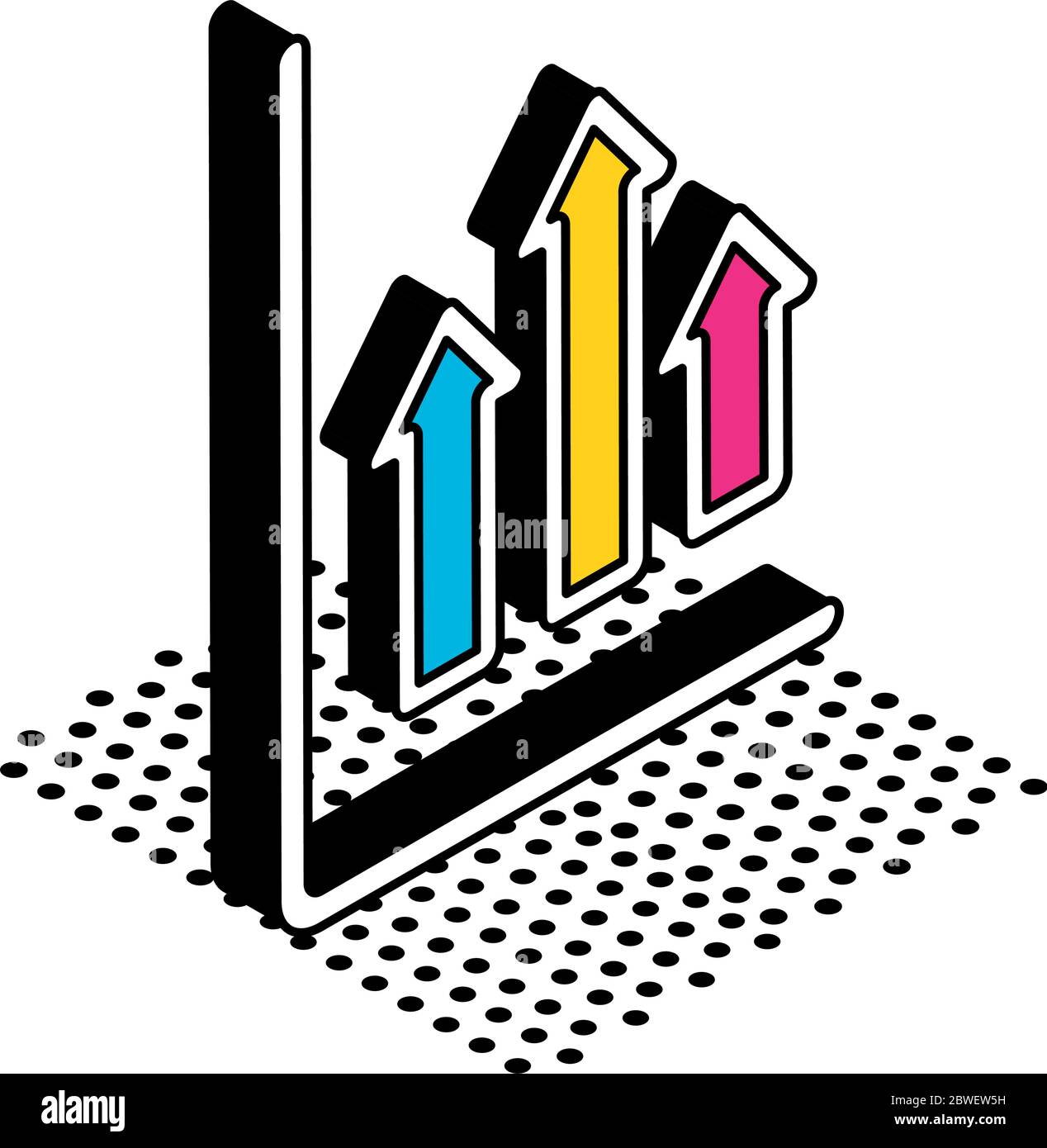 Increase arrows isometric style icon vector design Stock Vector Image ...