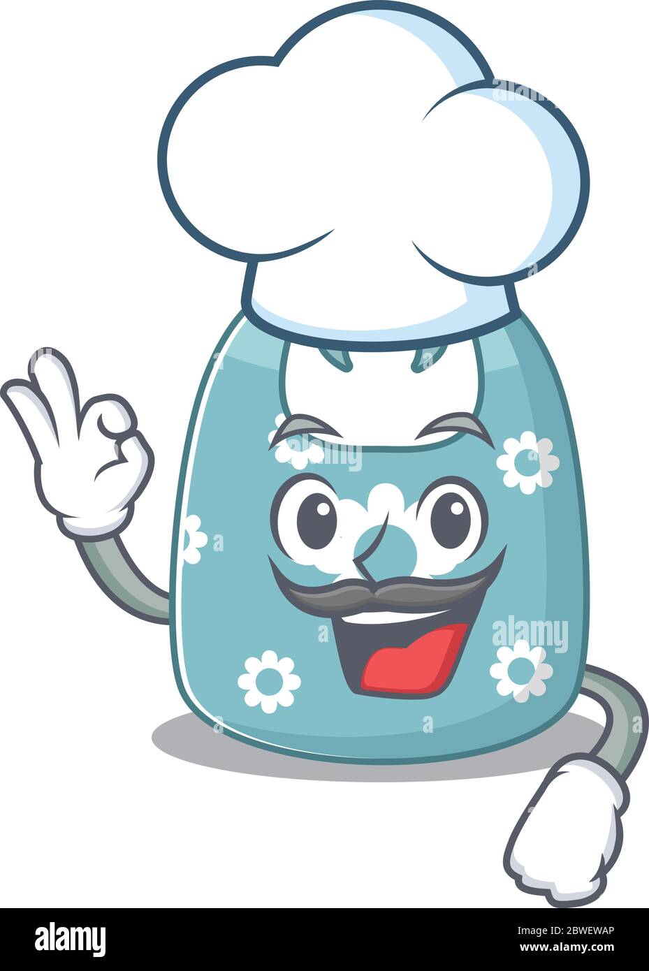 Talented baby apron chef cartoon drawing wearing chef hat Stock Vector ...