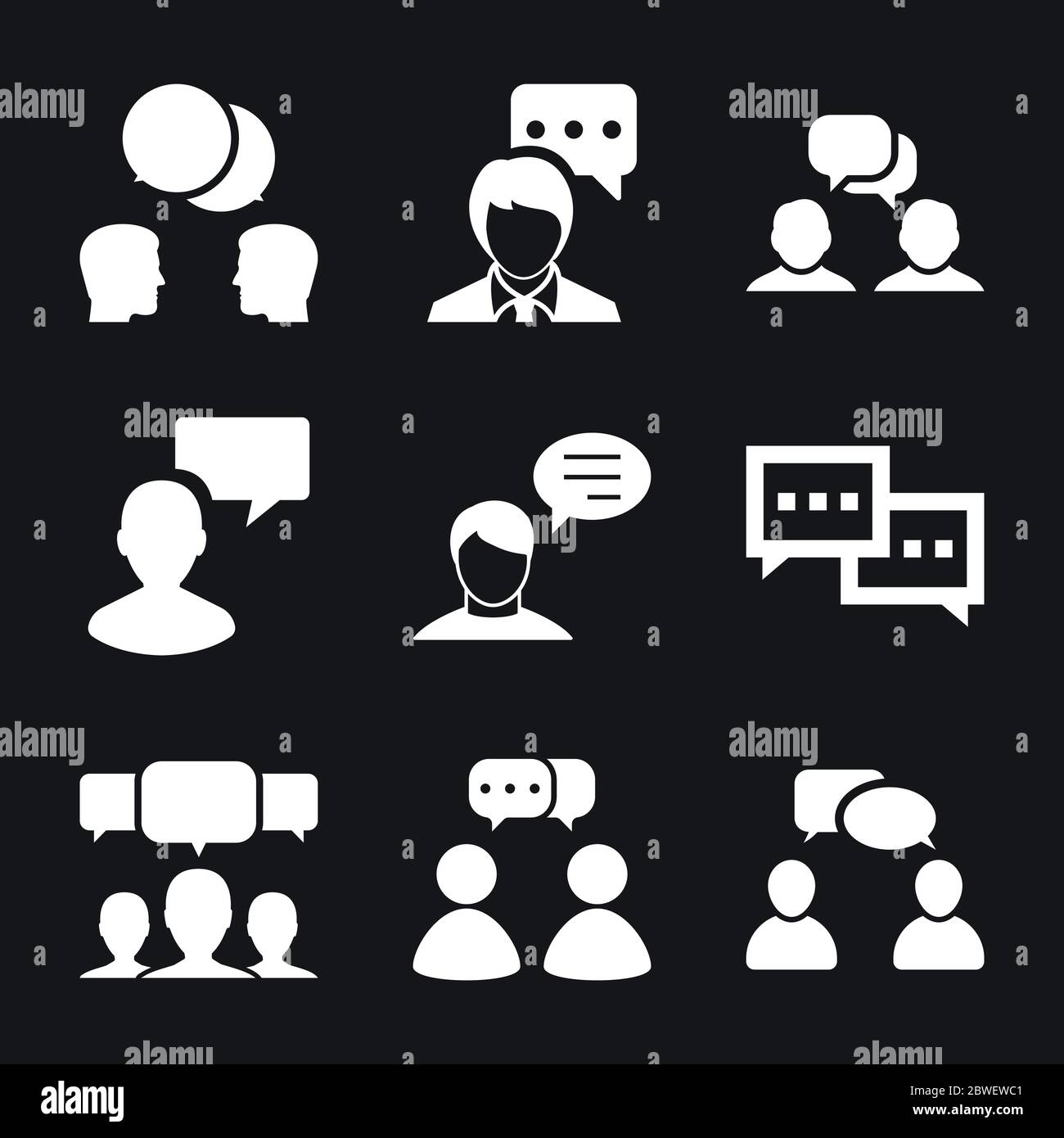 Talking vector icon. Dialogue,contact, conversational symbol isolated ...