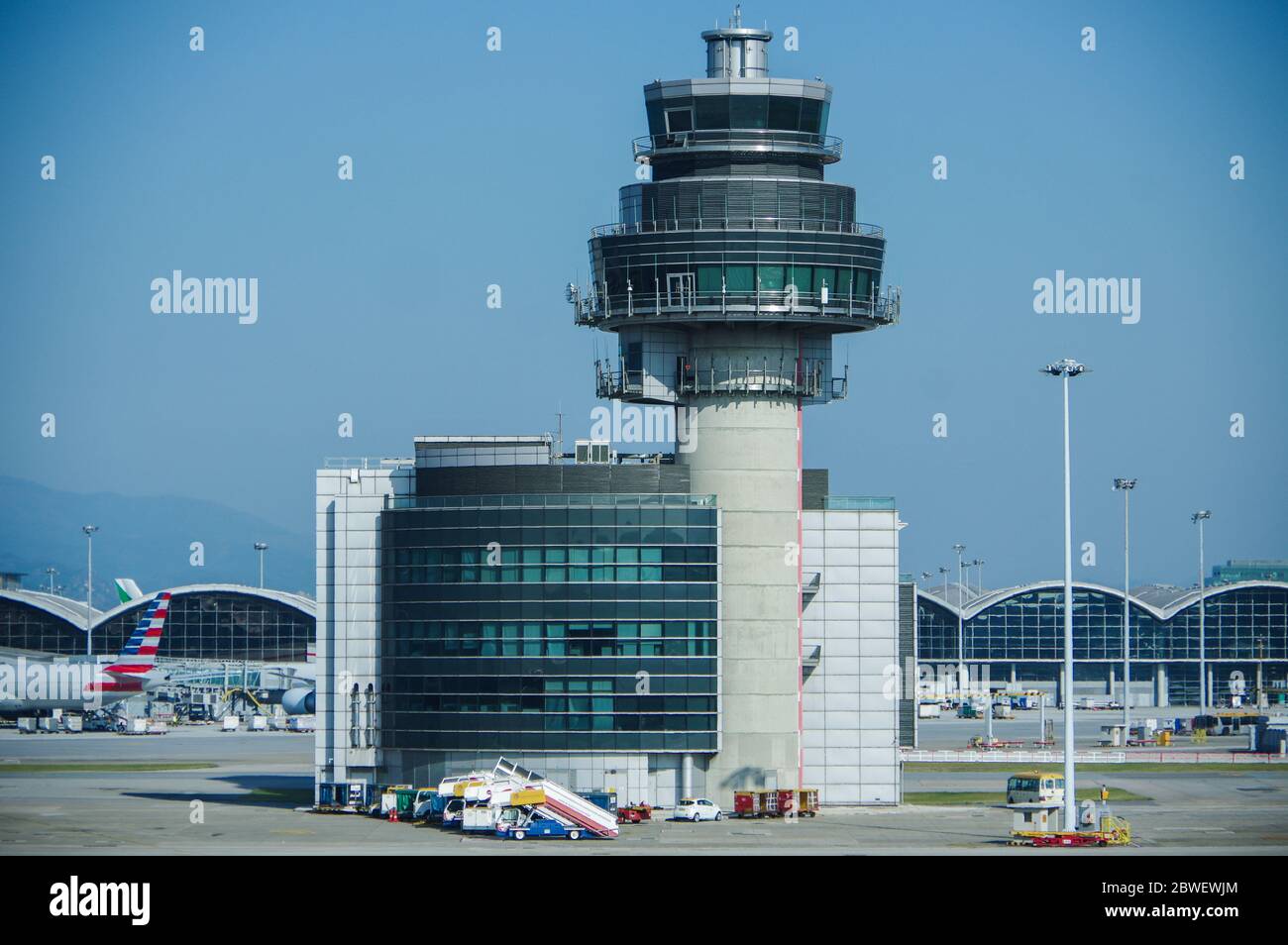 Hong Kong, China - Nov 28, 2016: HKG air traffic control tower building ...