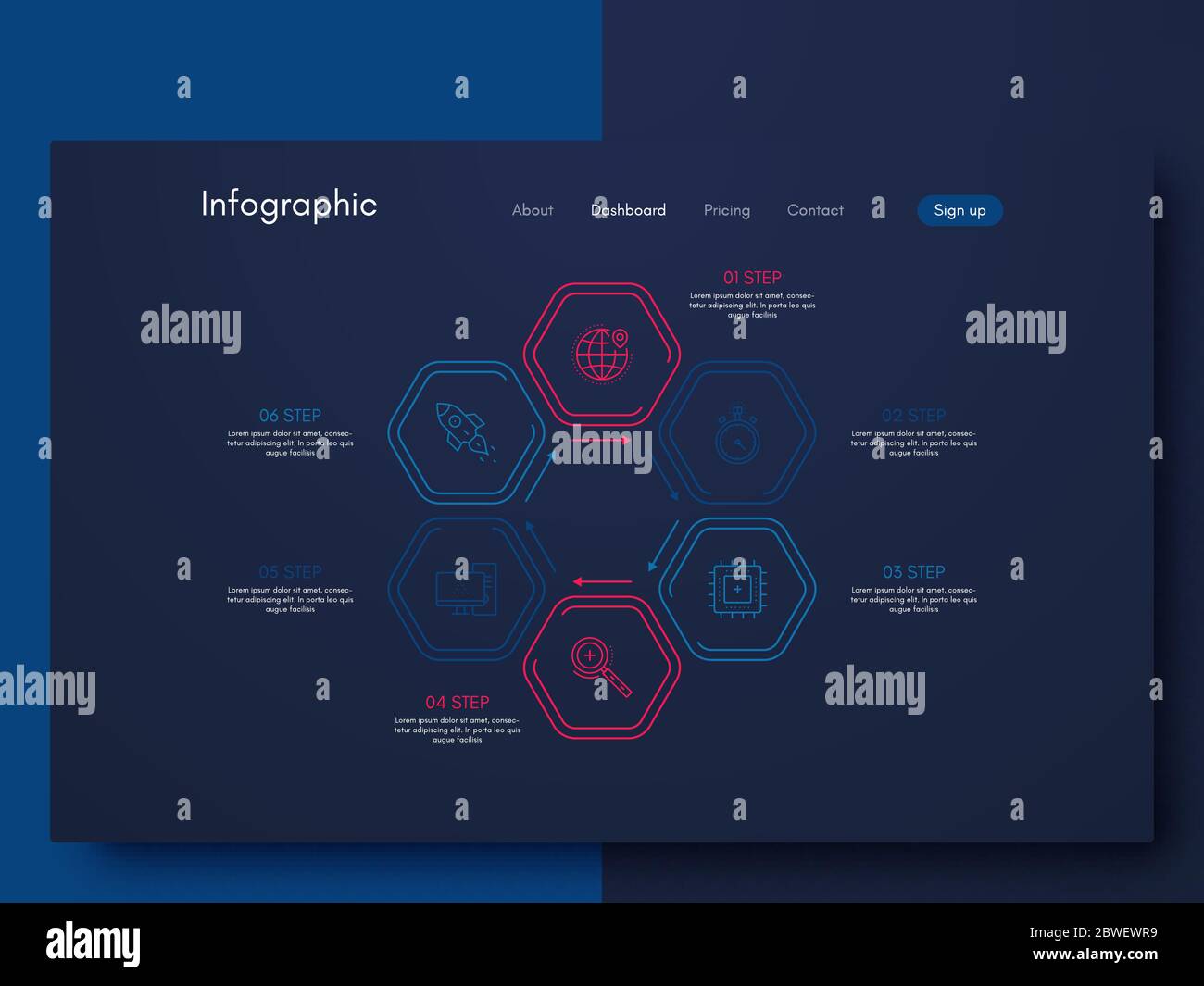 Vector graphic infographics. Template for creating mobile applications ...
