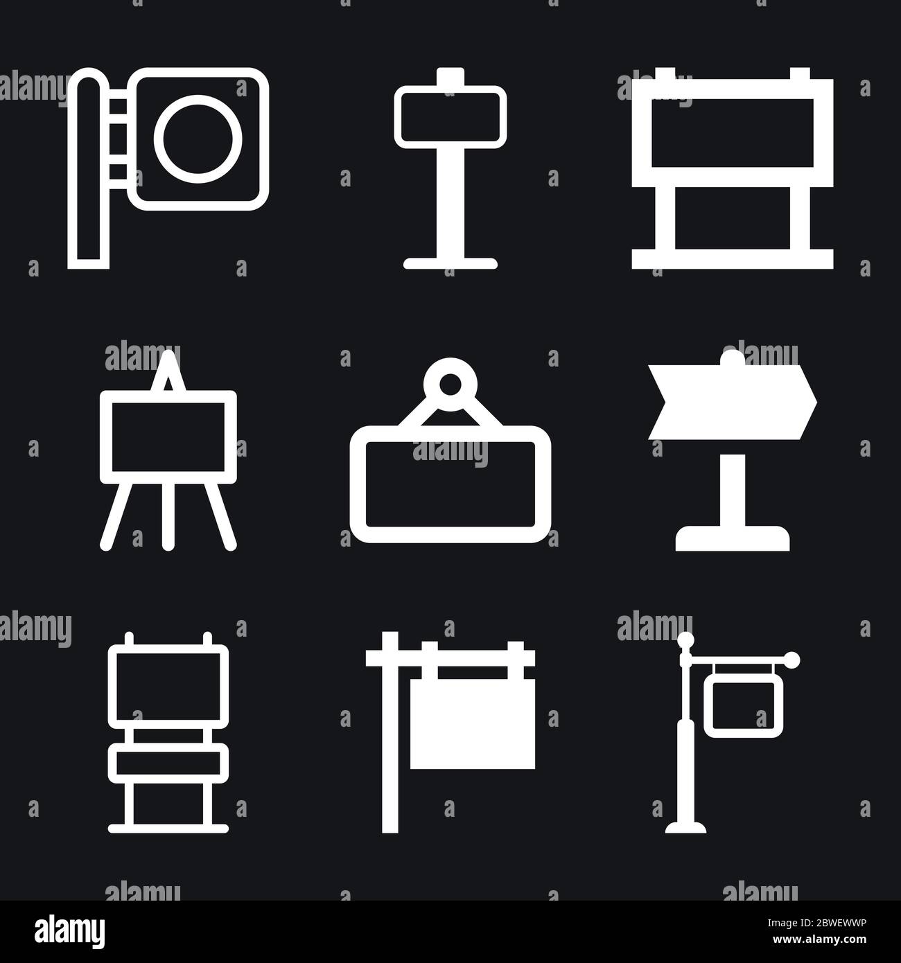 Signage icon. Signboard flat symbol. Illustration isolated on ...