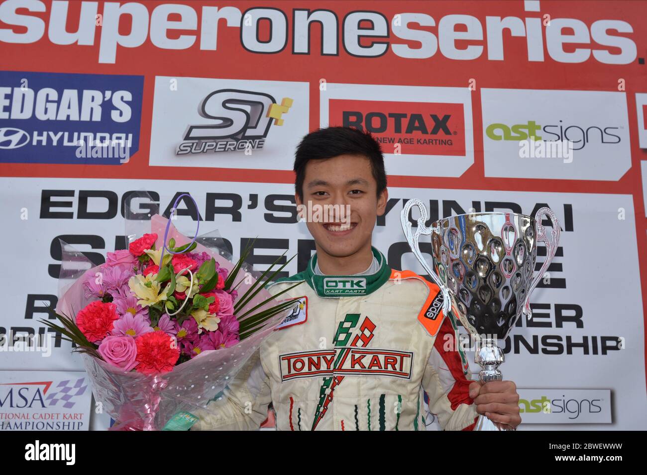 Chinese racing driver Guanyu Zhou during his Karting career Stock Photo ...